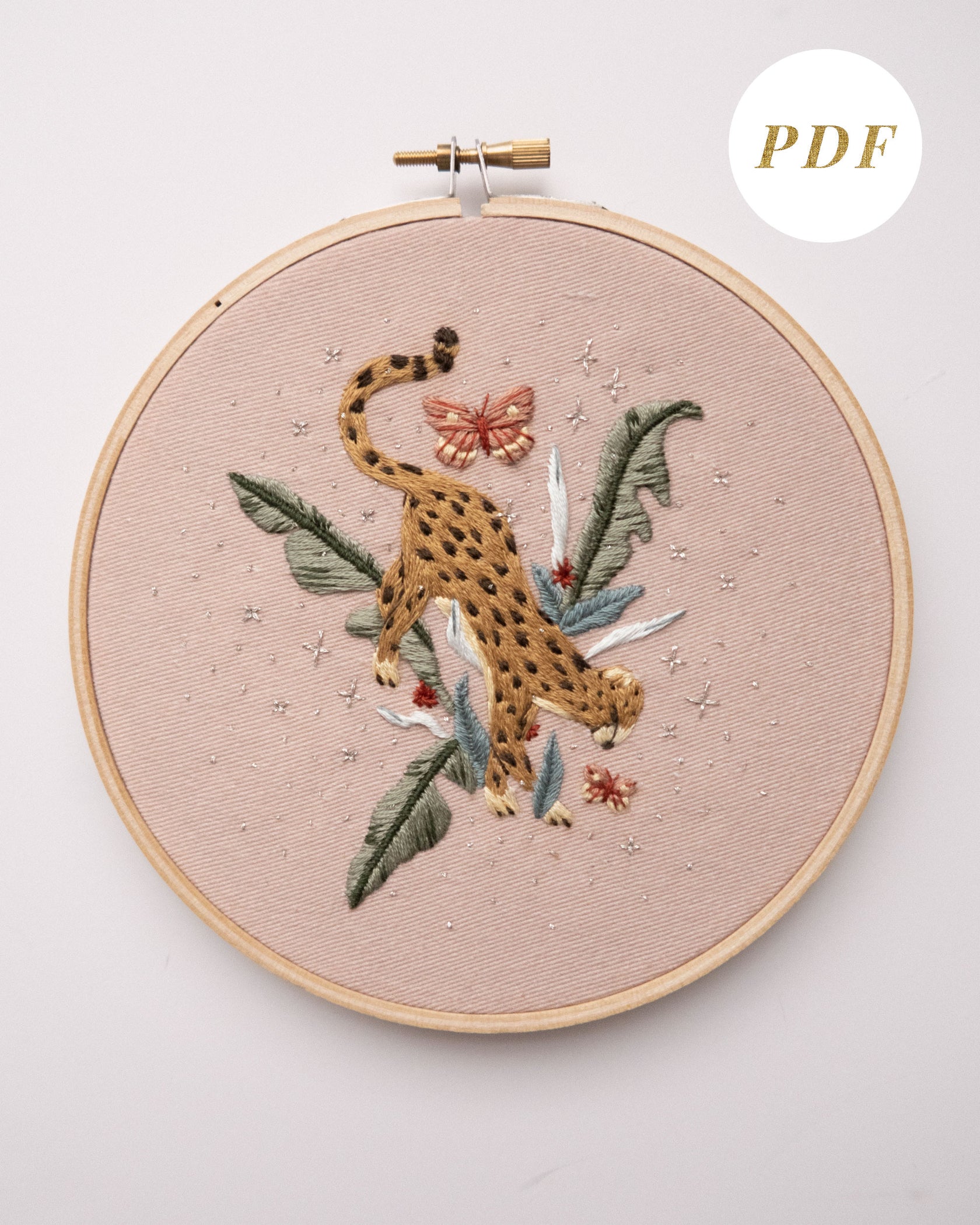 Cheetah Jungle Embroidery Digital Pattern – Emily June